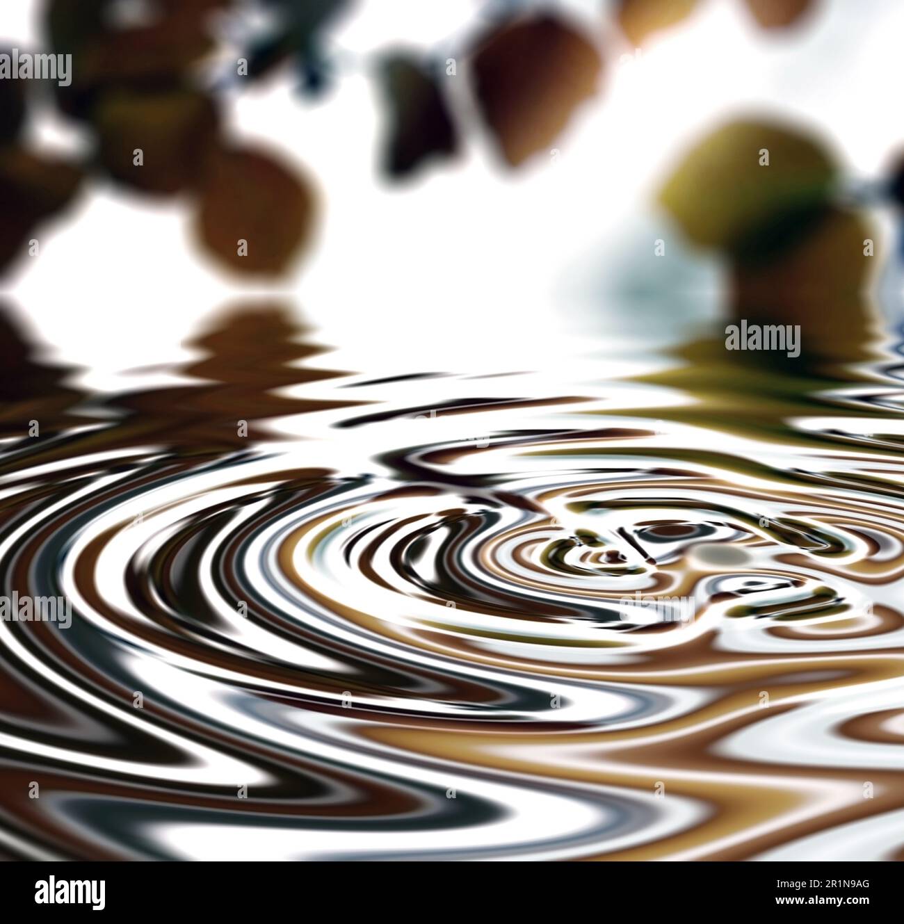 Waves, ripple and nature with water drop pattern with mockup for 3d ...