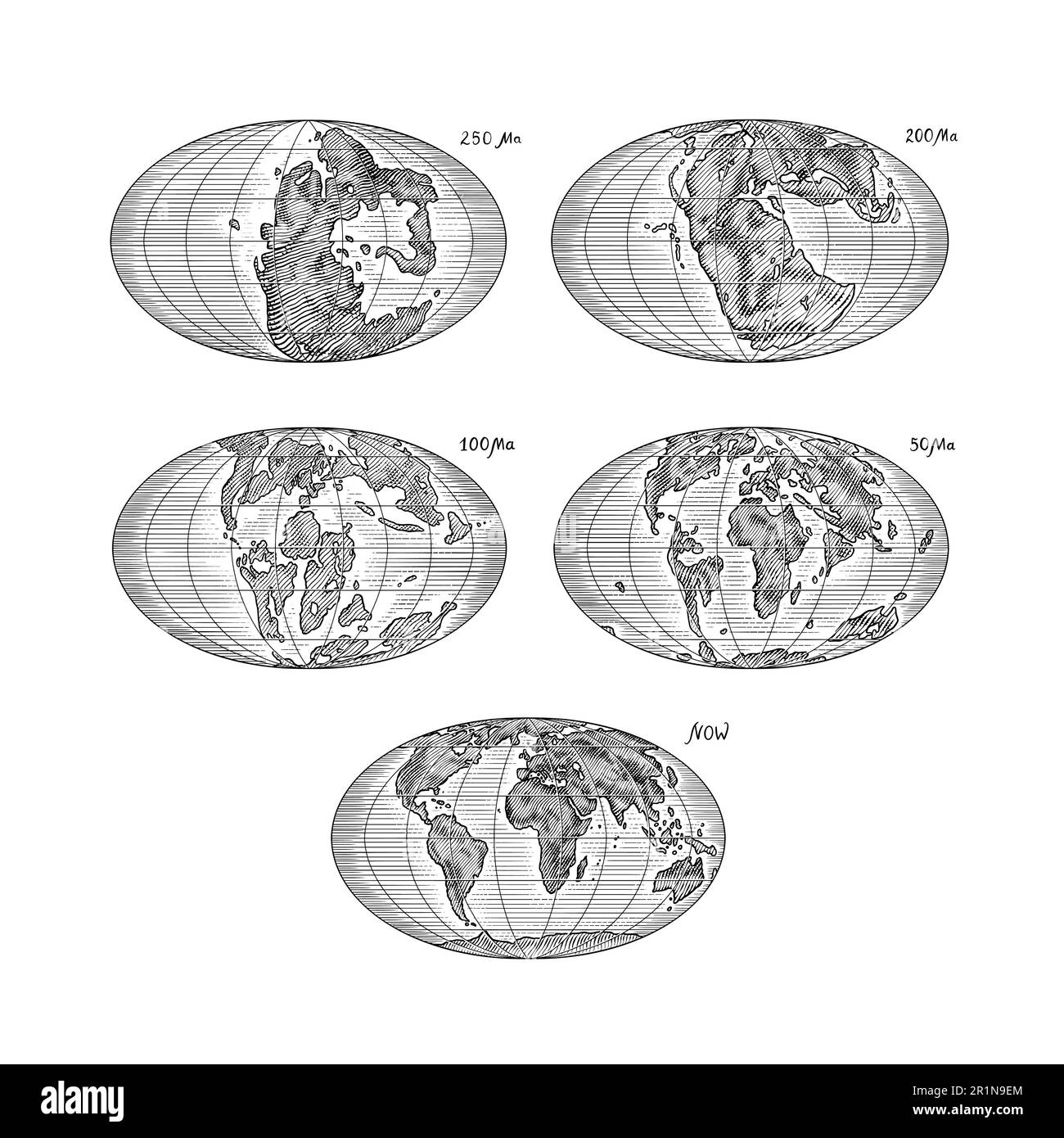 Continental Drift Theory Black And White
