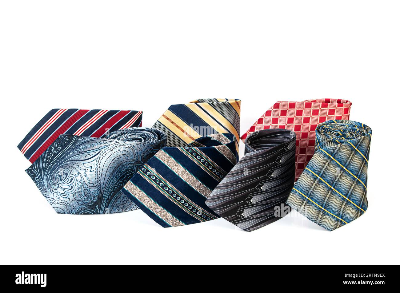 colorful ties isolated on a white background Stock Photo - Alamy