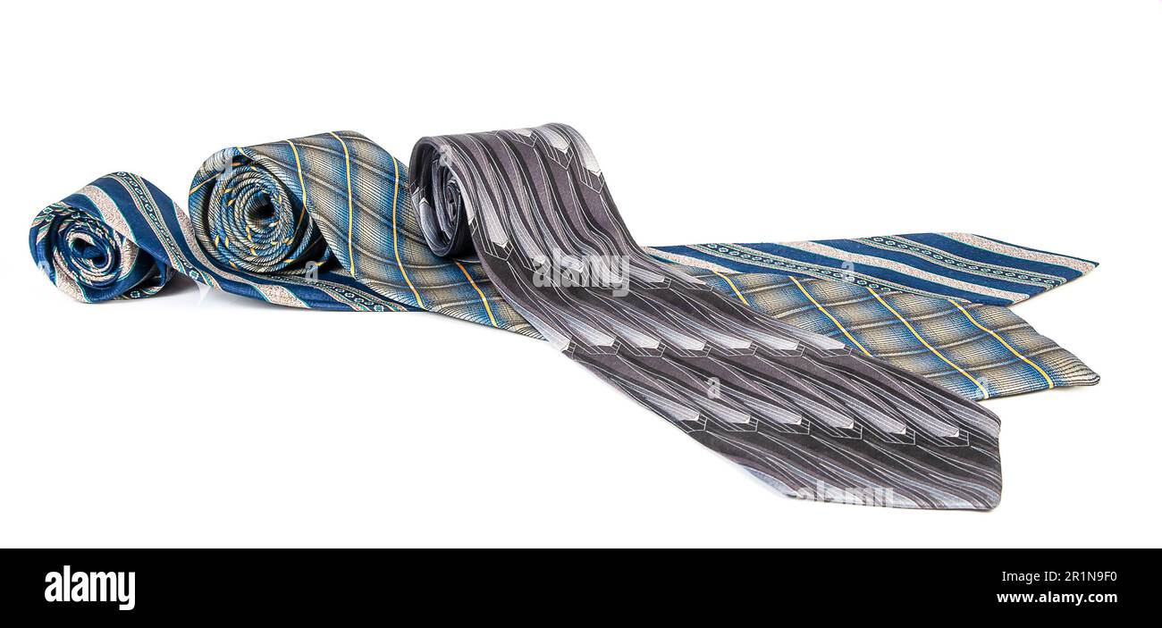colorful ties isolated on a white background Stock Photo - Alamy