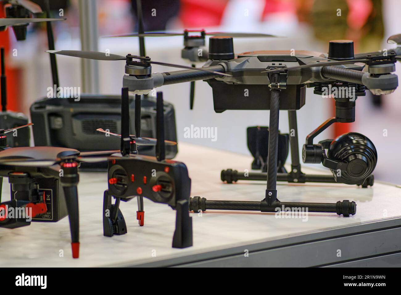 An unmanned military aircraft armed with a video camera for the purpose ...