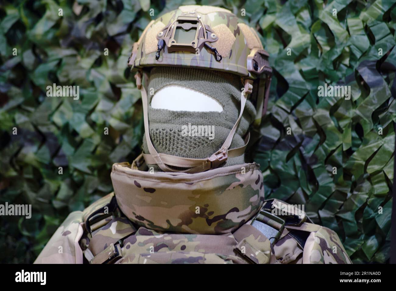 A soldier mannequin in khaki military uniform, as seen in the army ...