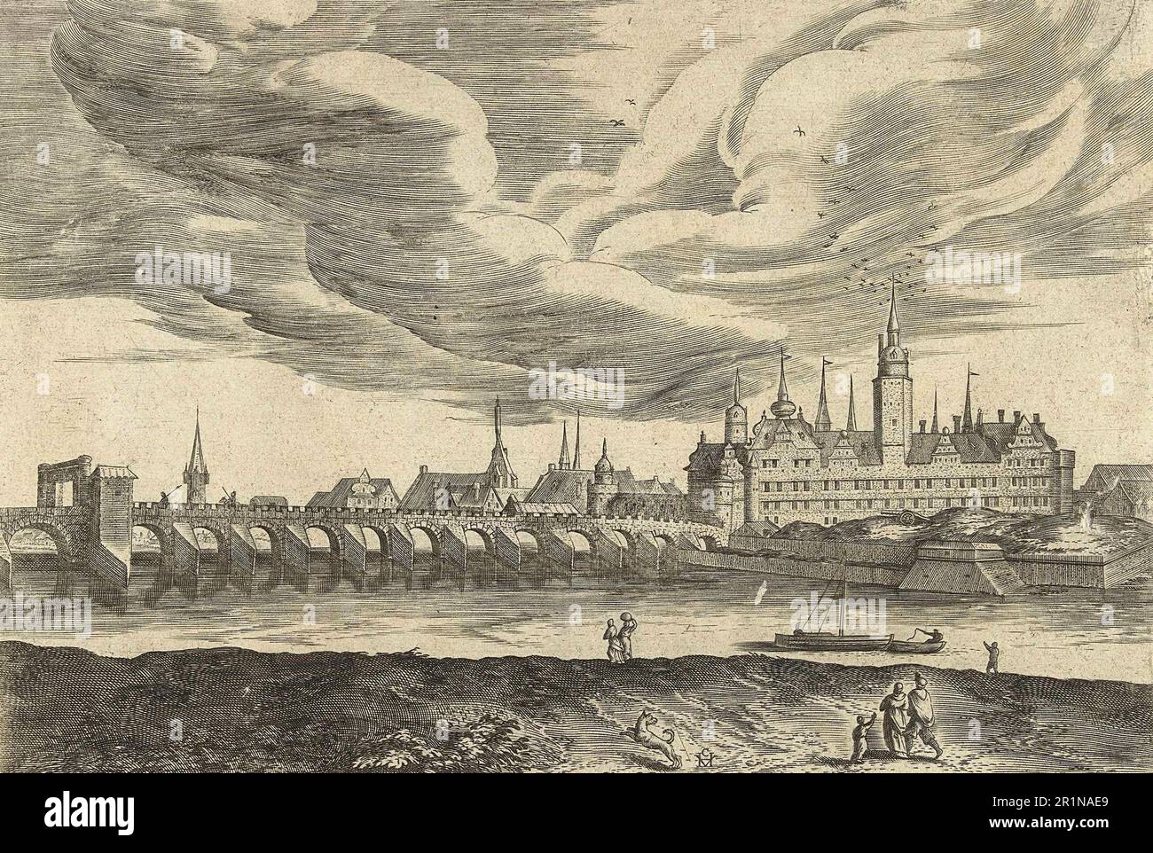 View of Dresden around 1585, Saxony, Germany, Historic, digitally ...