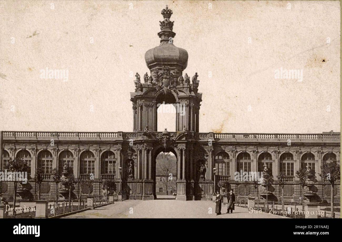 The south entrance to the Zwinger in Dresden in 1887, Saxony, Germany ...