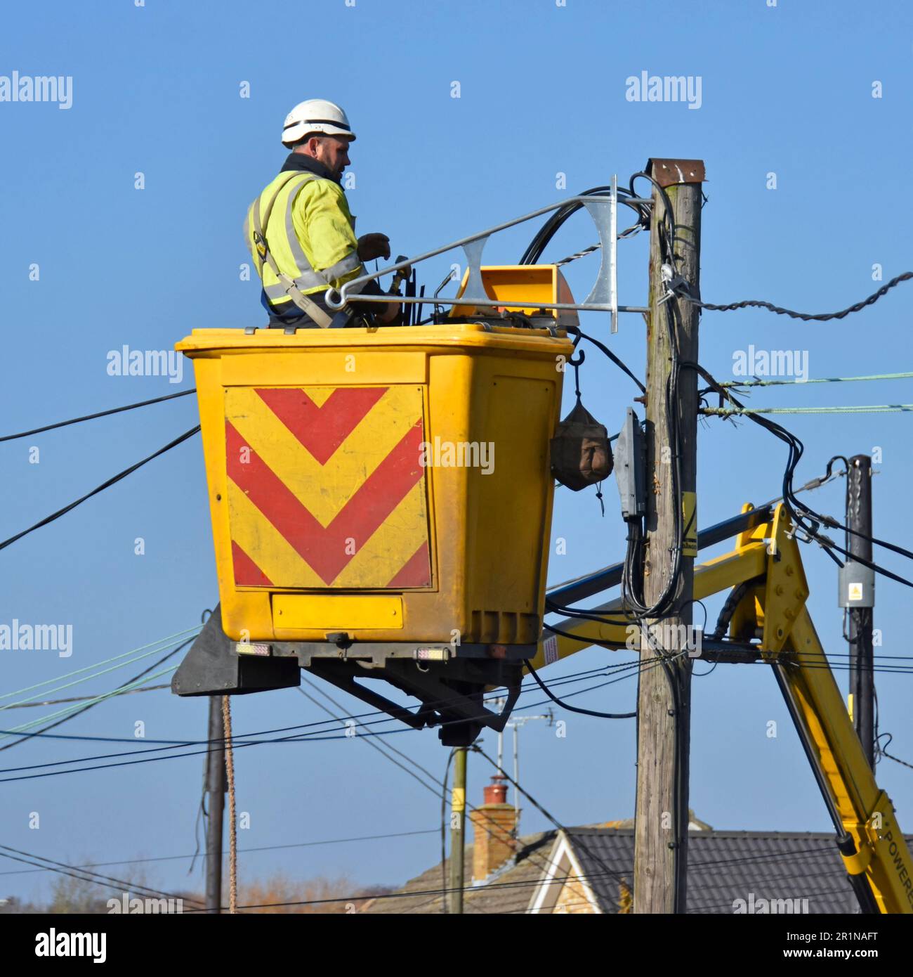 Power lines and timber poles hi-res stock photography and images - Alamy