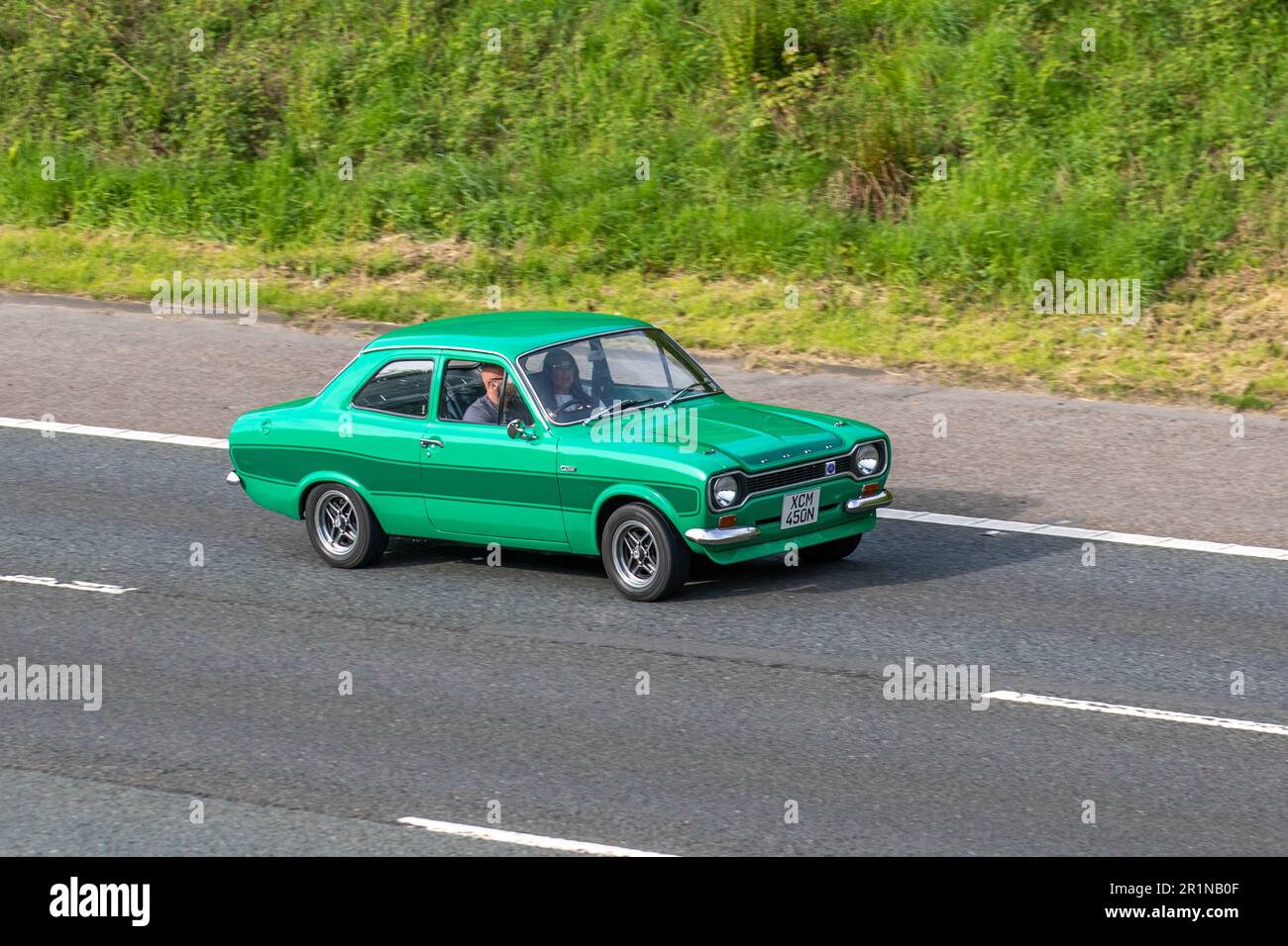 1974 70s seventies Ford Escort Rs Green Car Petrol 2000 cc; travelling ...