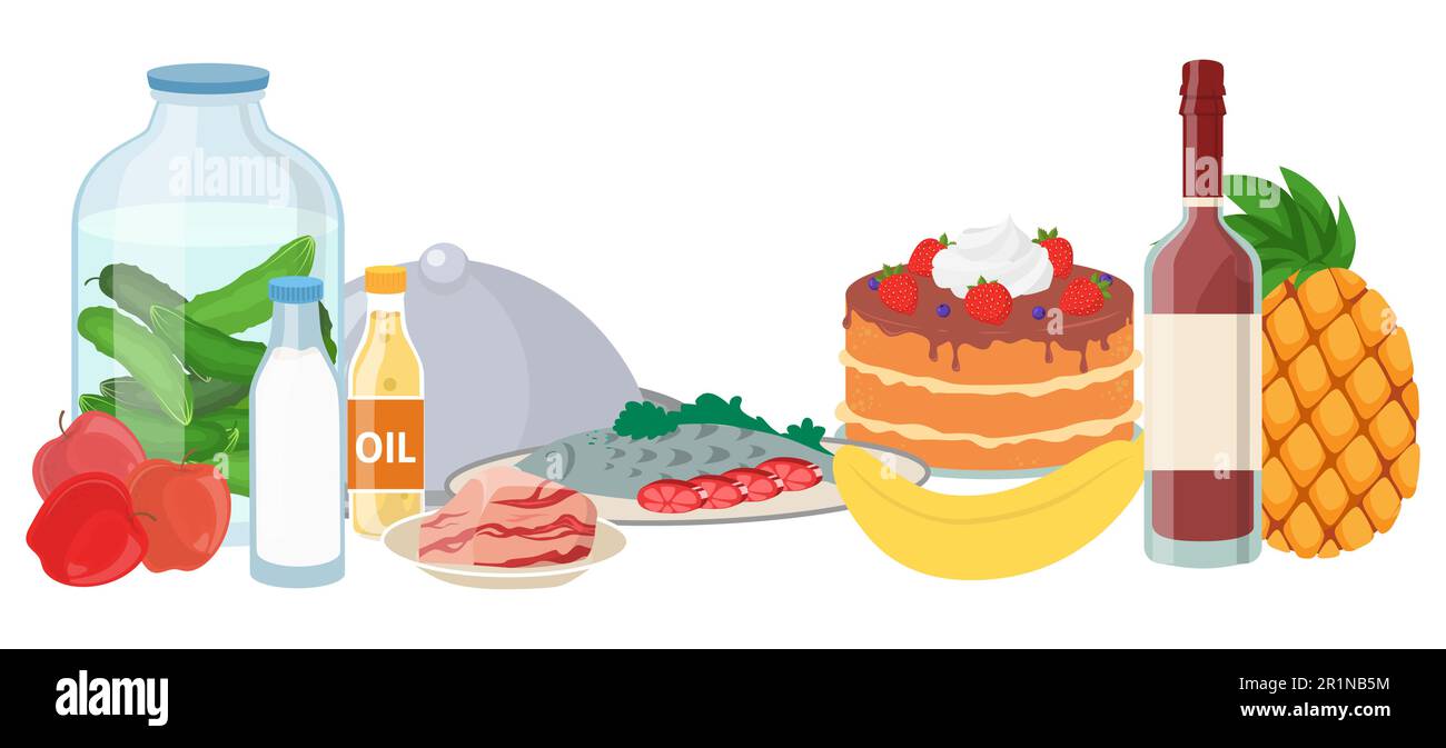 Different breakfast food serving meal Stock Vector Images - Alamy