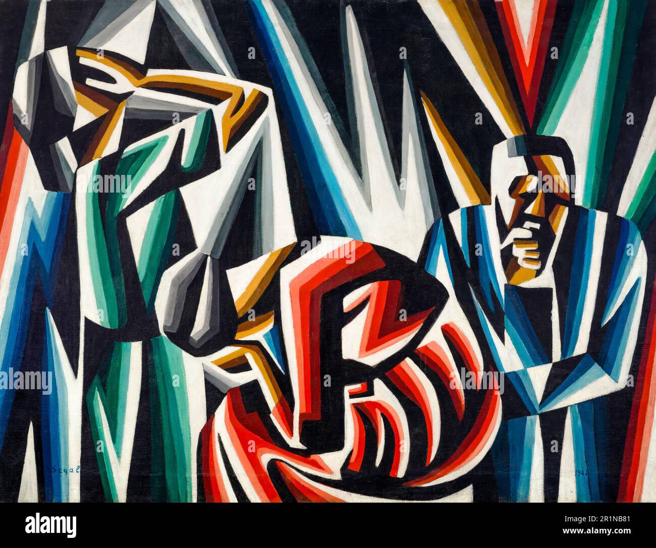 Arthur Segal, abstract painting, Drei Figuren, (Three Figures), 1922 ...