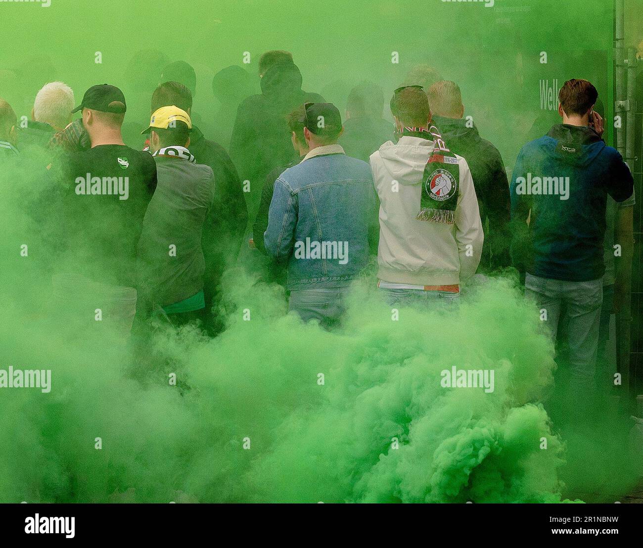 ROTTERDAM - Feyenoord fans arrive at Rotterdam Central station. The ...