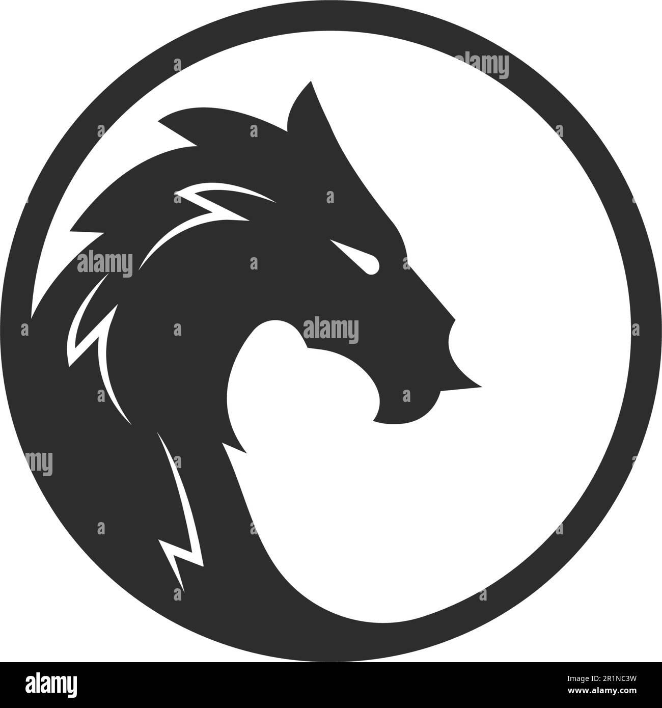 Chinese red dragon vector silhouette Black and White Stock Photos ...