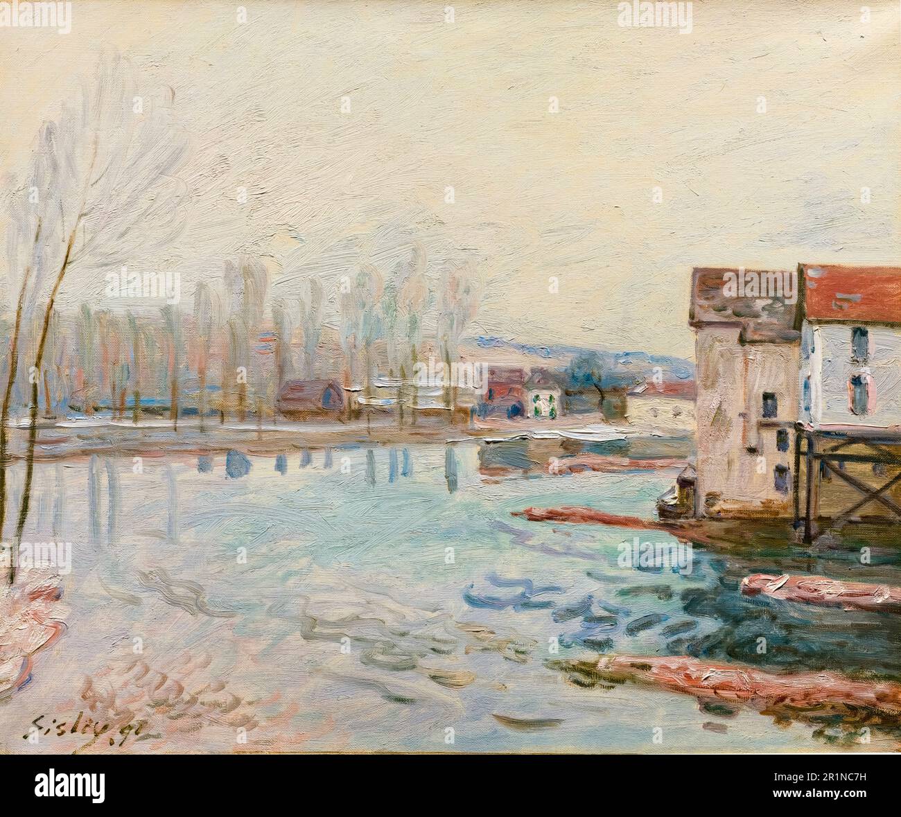Alfred Sisley, Winter in Moret, landscape painting 1891 Stock Photo - Alamy