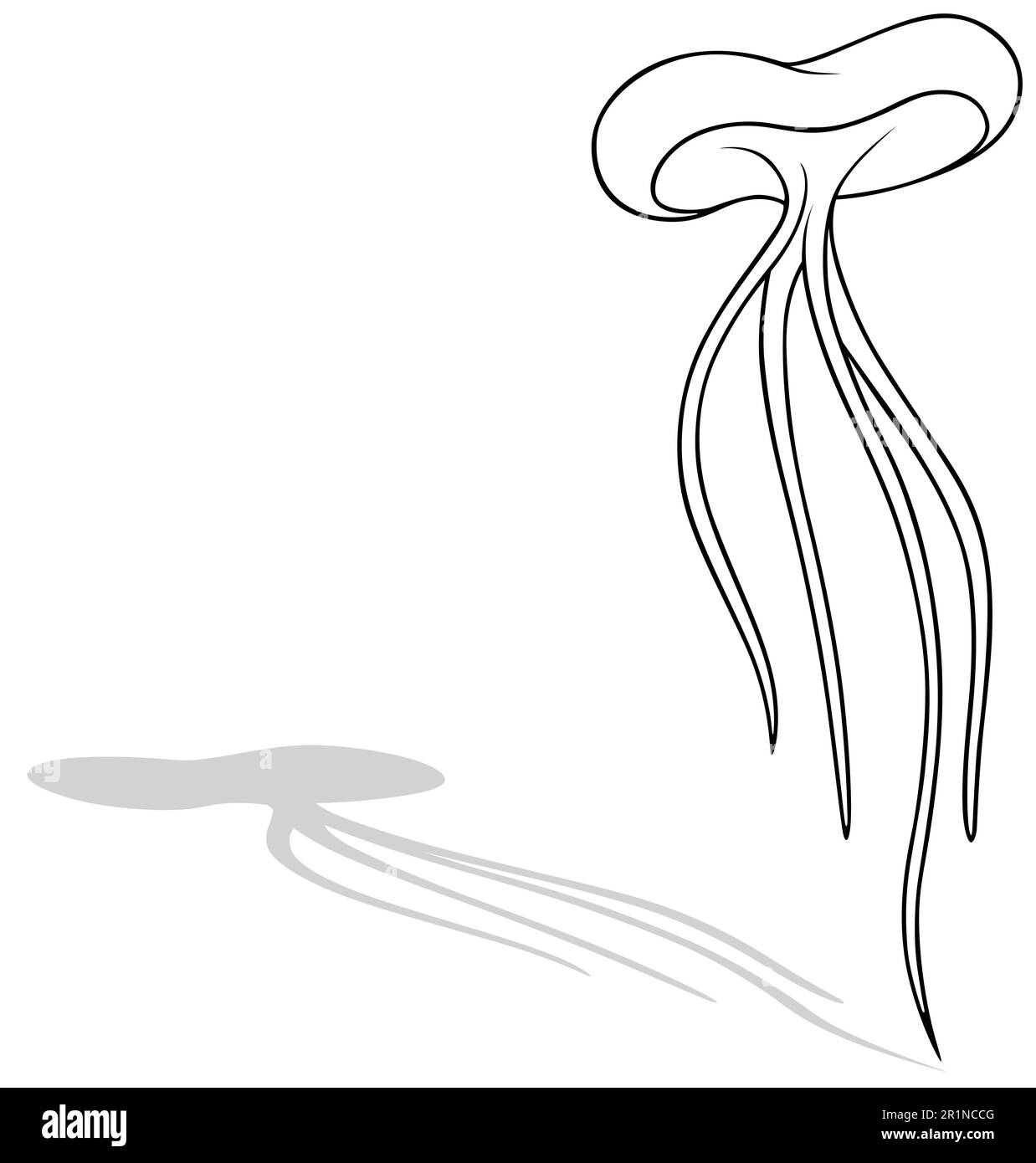 Drawing of a Jellyfish with Long Tentacles Stock Vector Image & Art - Alamy