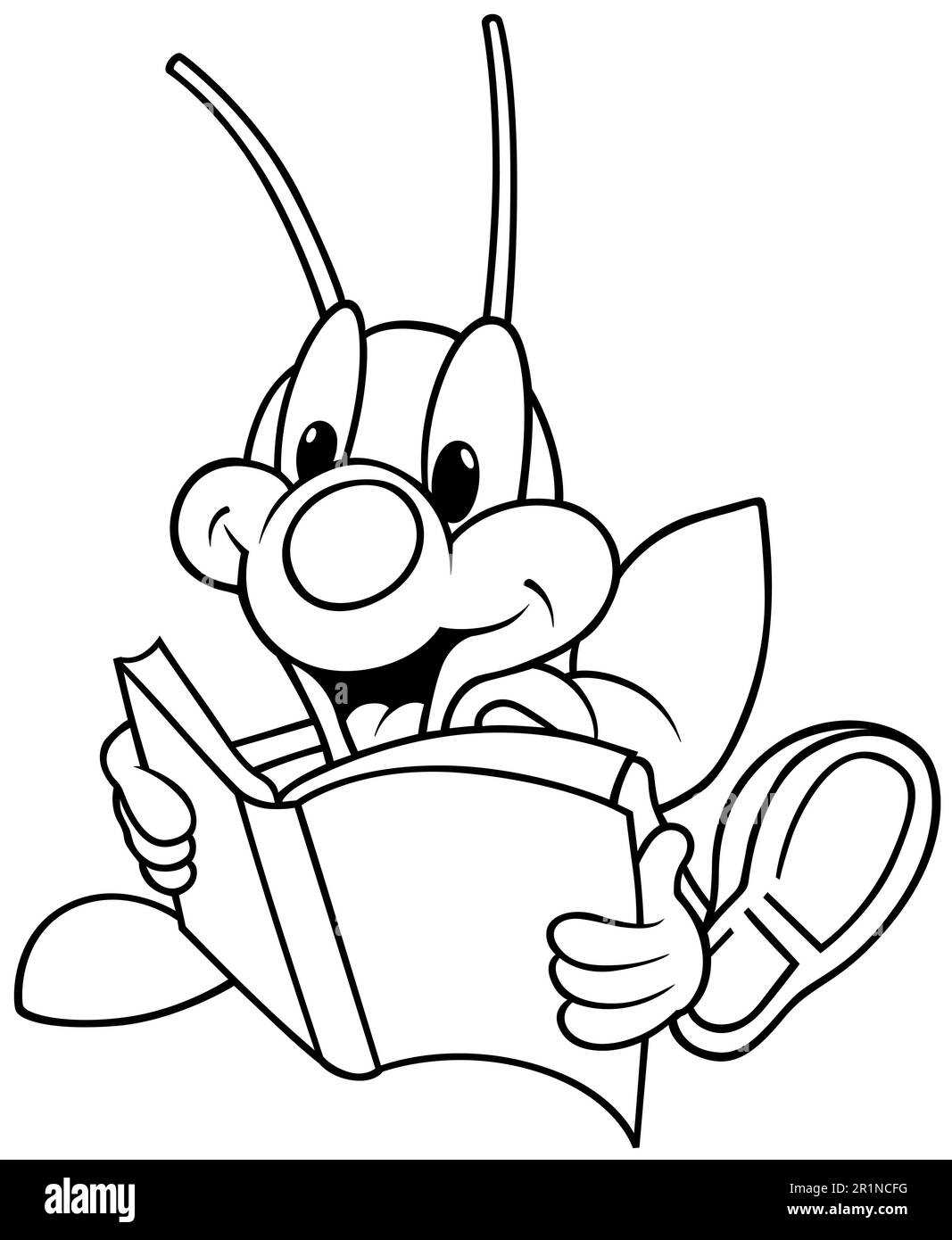 Reader with a book black and white Stock Vector Images - Alamy