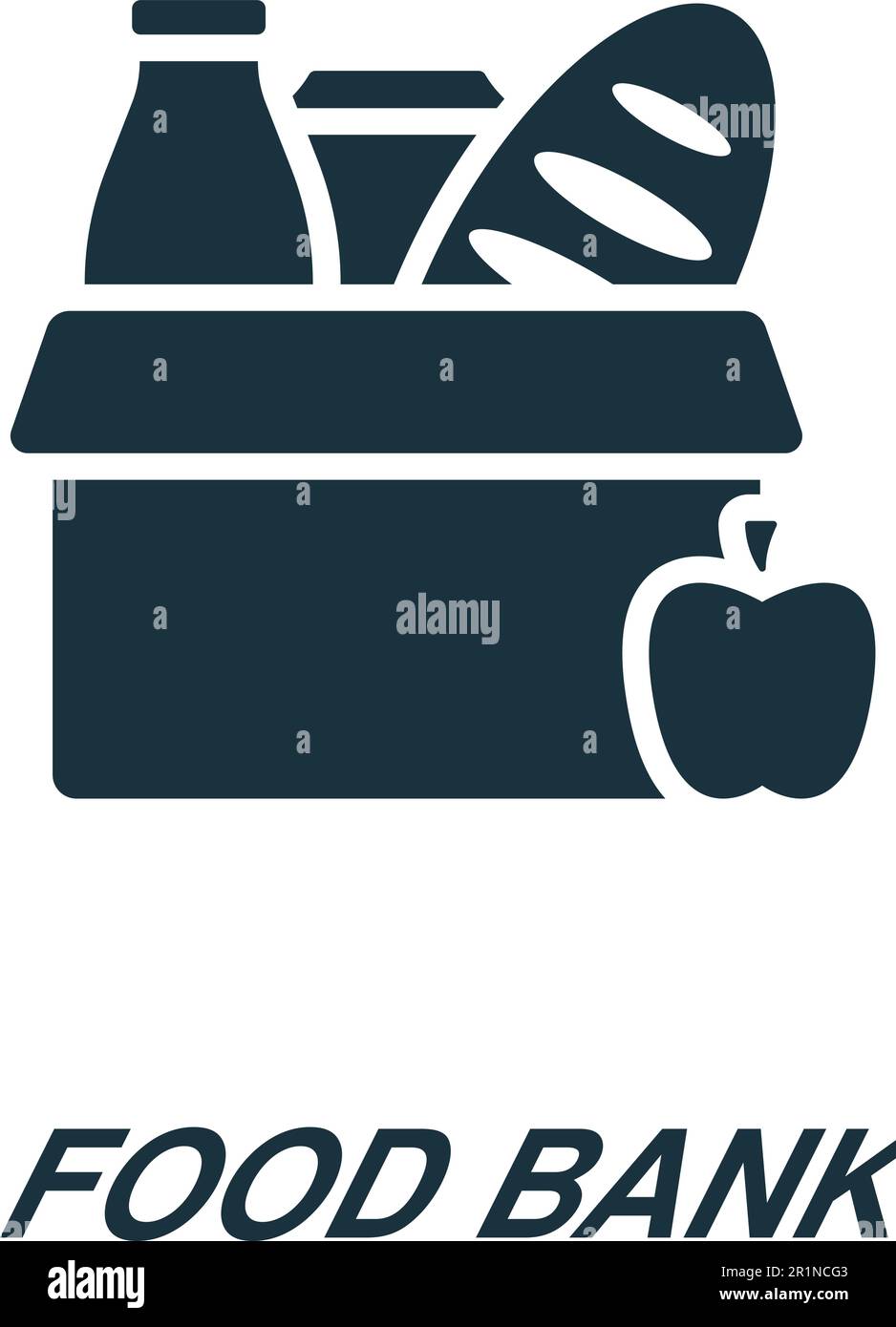 Food bank icon. Monochrome simple sign from charity and non-profit ...