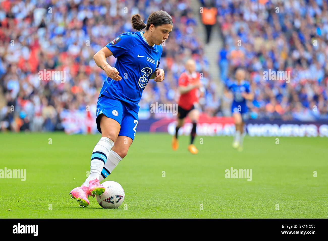 Sam Kerr #20 of Chelsea controls the ball during the Vitality Women's ...