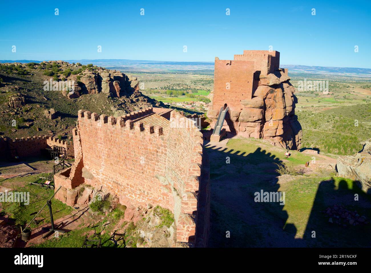 Peracense castle and clear sky in Teruel Province, Aragon in Spain ...