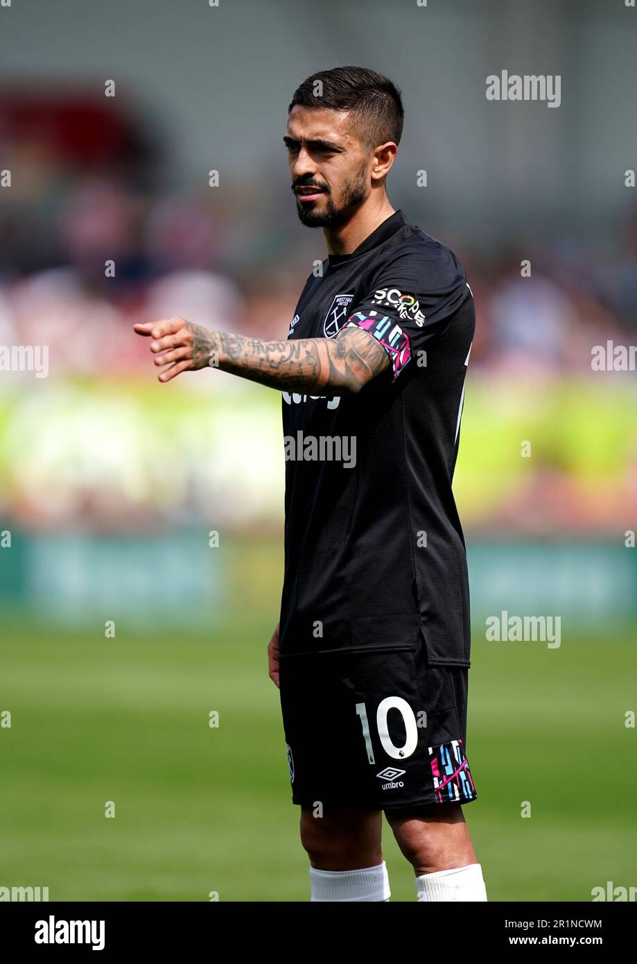 West Ham United's Manuel Lanzini during the Premier League match at the ...