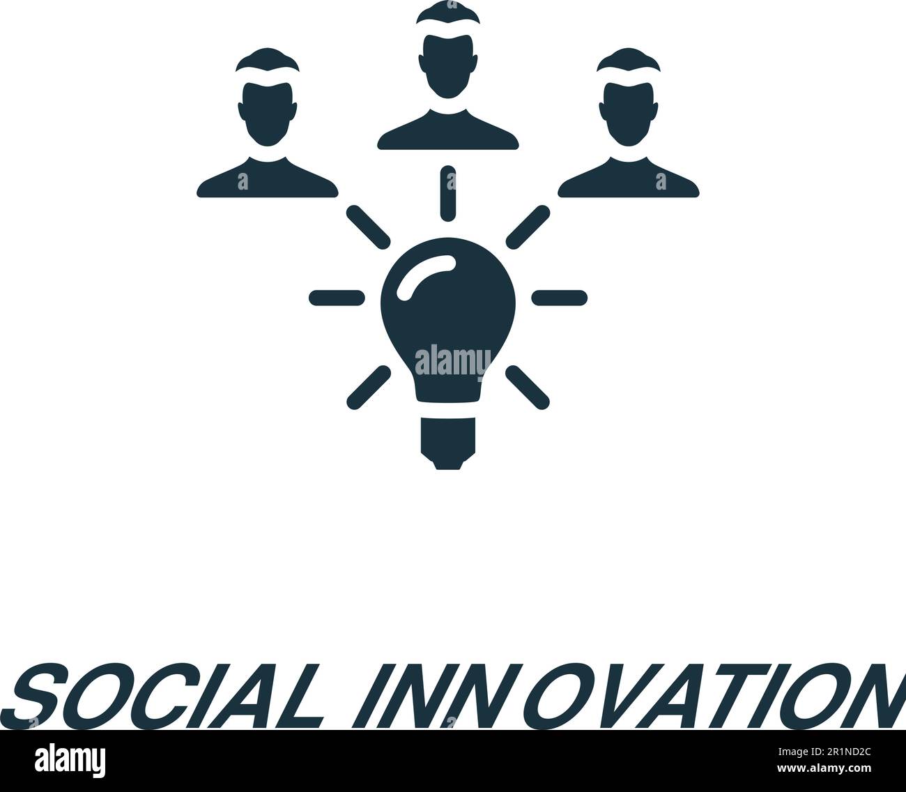 Social innovation icon. Monochrome simple sign from charity and non ...