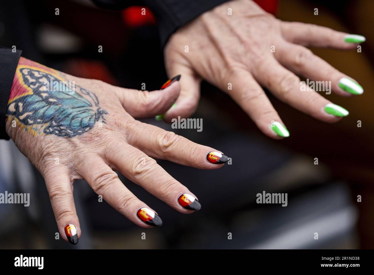 ROTTERDAM - Nails painted especially for the occasion by a football fan ...