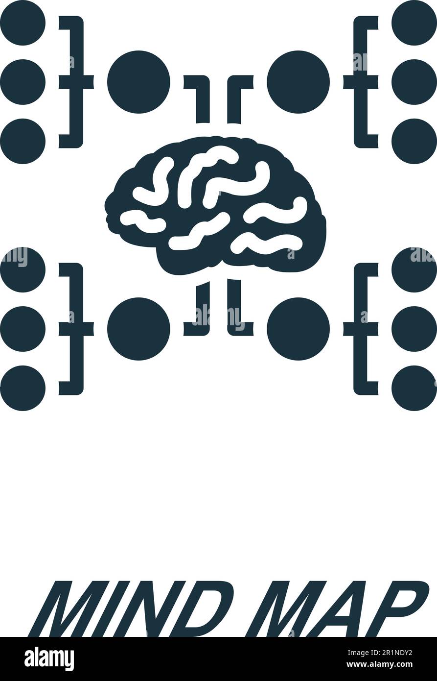 Mind map icon. Monochrome simple sign from critical thinking collection ...