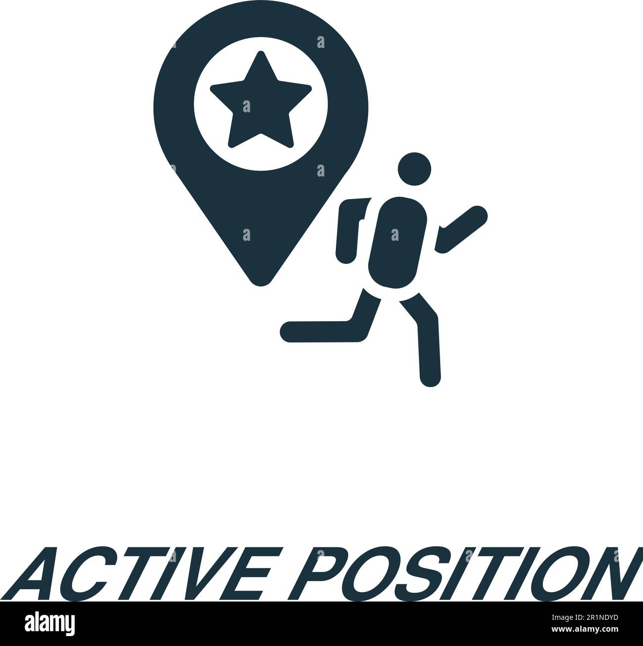 Active position icon. Monochrome simple sign from critical thinking ... Active position icon. Monochrome simple sign from critical thinking ...