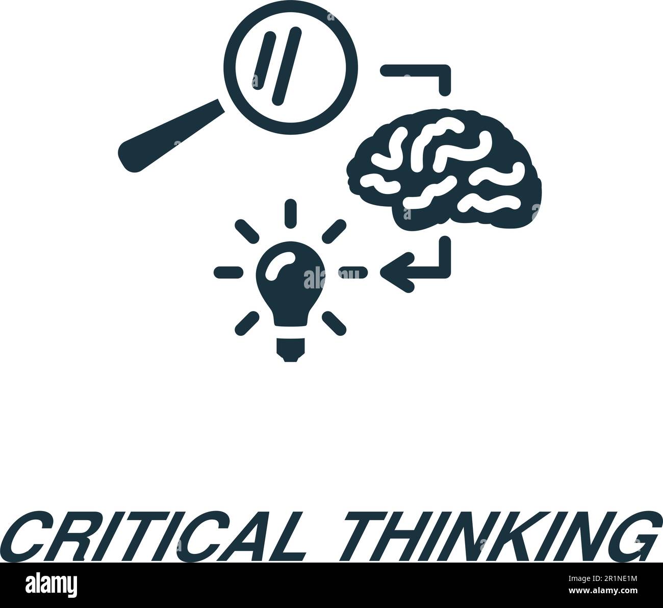 Critical thinking icon. Monochrome simple sign from critical thinking ...