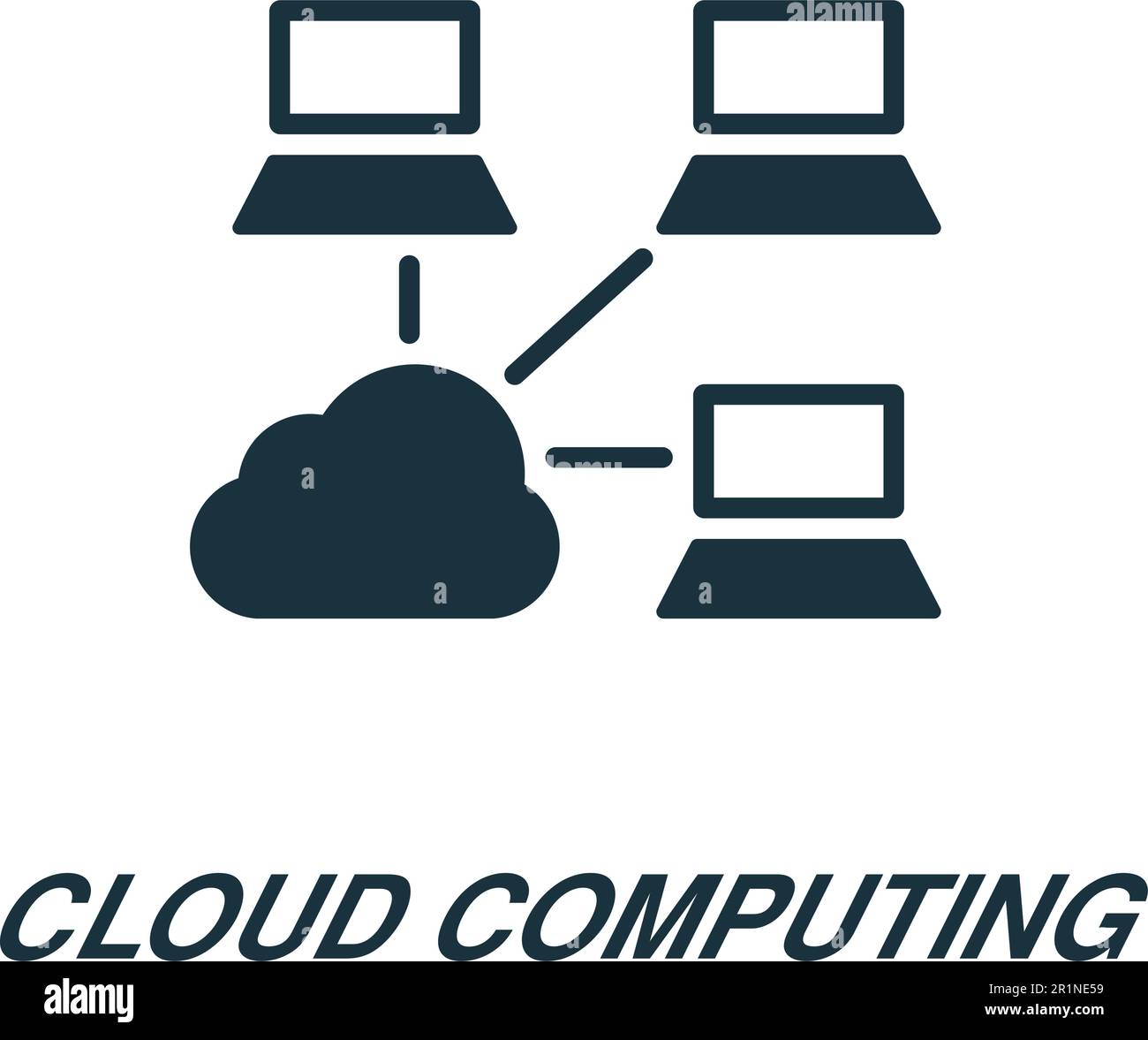 Cloud computing icon. Monochrome simple sign from data analytics ...