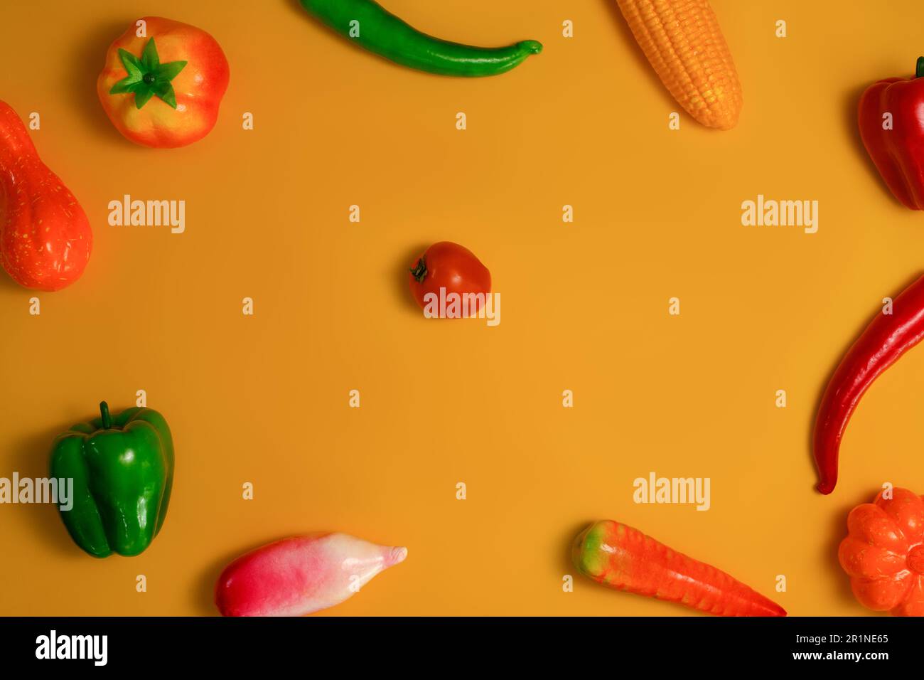 Colorful vegetables on orange background, Healthy food background ...