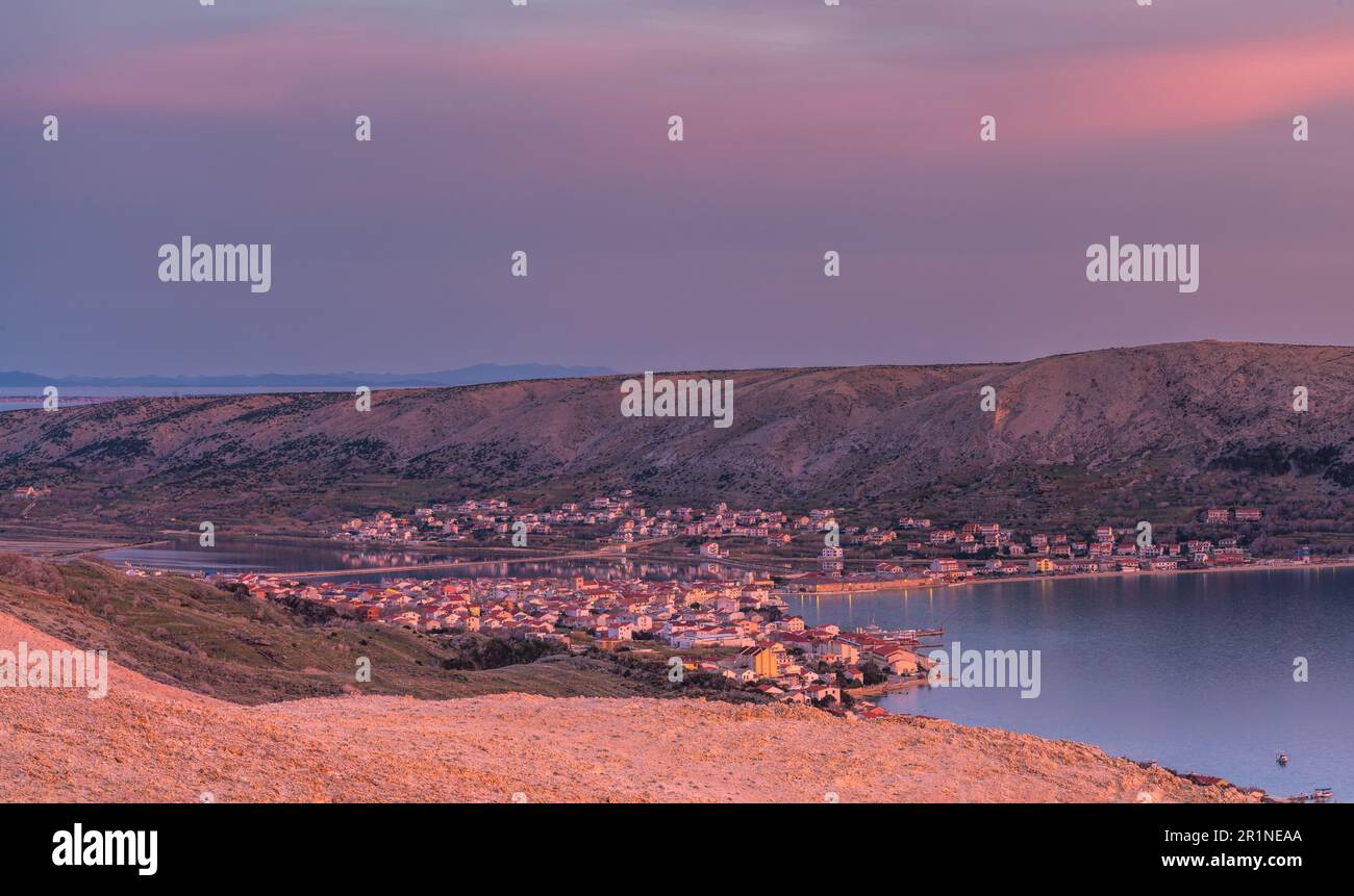 Panorama of the town of Pag,Island of Pag,Croatia Stock Photo - Alamy