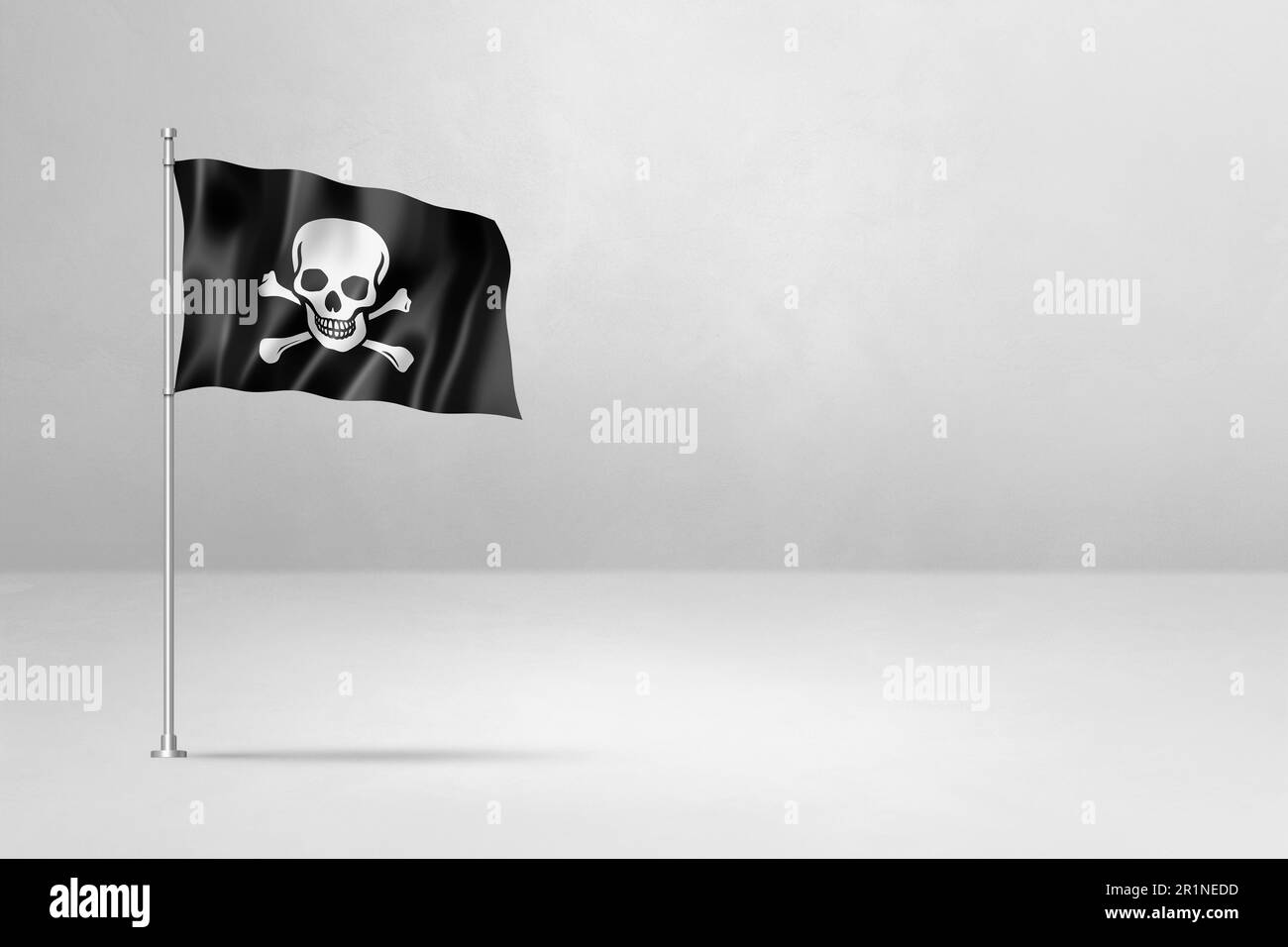 Pirate flag, Jolly Roger, 3D illustration, isolated on white Stock ...
