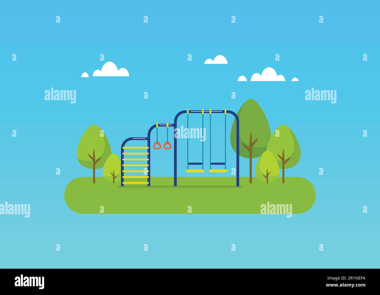 Exercise equipments at public park. Vector illustration Stock Vector ...