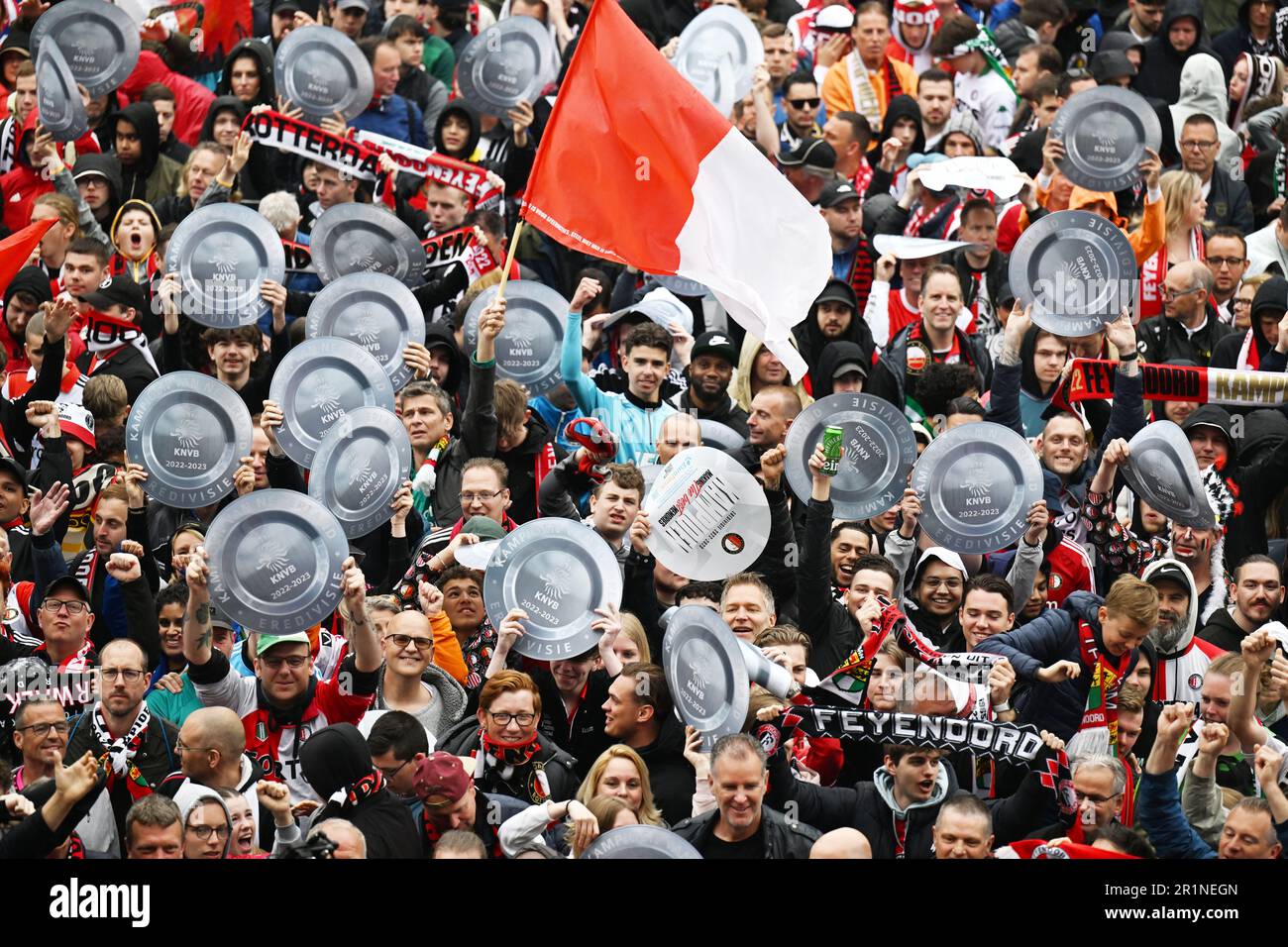 ROTTERDAM - Football fans on the Coolsingel prior to the ceremony of ...
