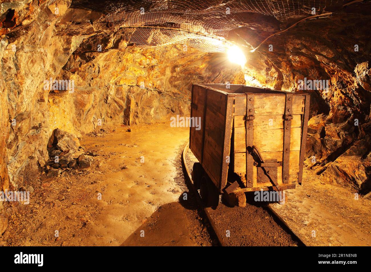Underground mine tunnel, mining industry Stock Photo - Alamy