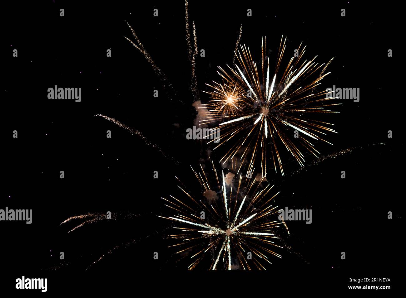 celebrate festival fire work on black sky background Stock Photo - Alamy