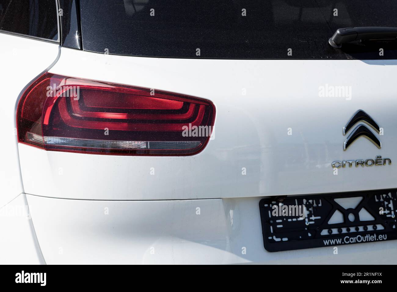Minsk, Belarus, May 2023 - white Citroen C4 SpaceTourer. Rear view. car ...