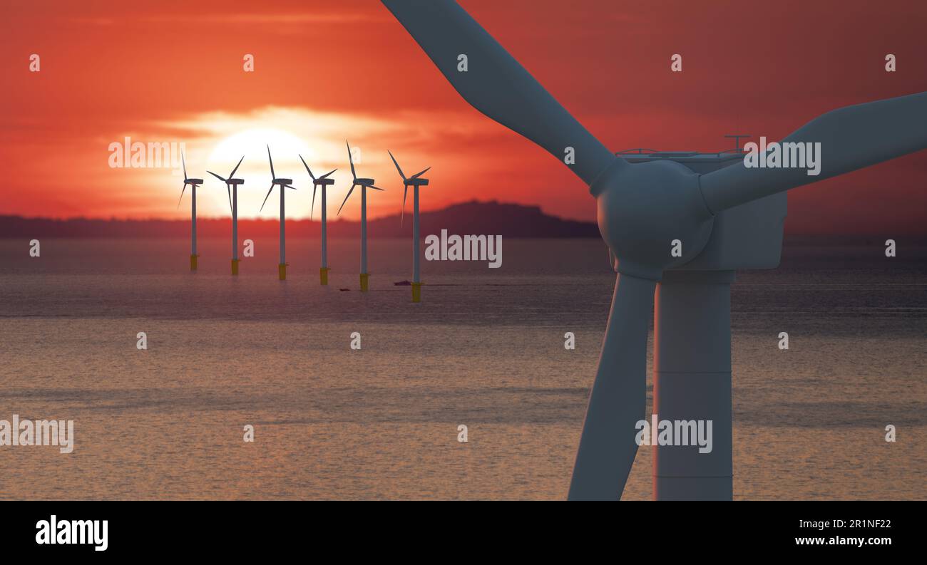 Offshore wind farms - Energy from the future Stock Photo - Alamy
