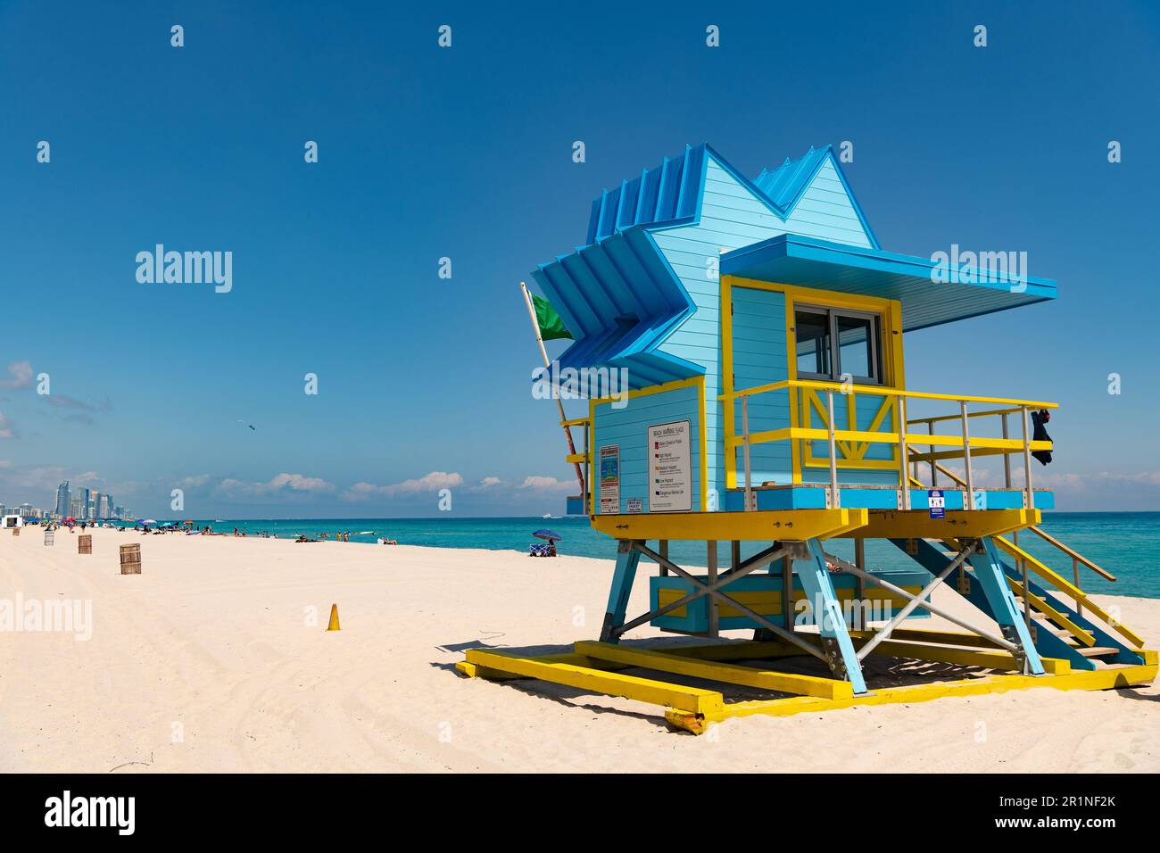 photo of cool lifeguard at miami beach, copy space. lifeguard at miami ...