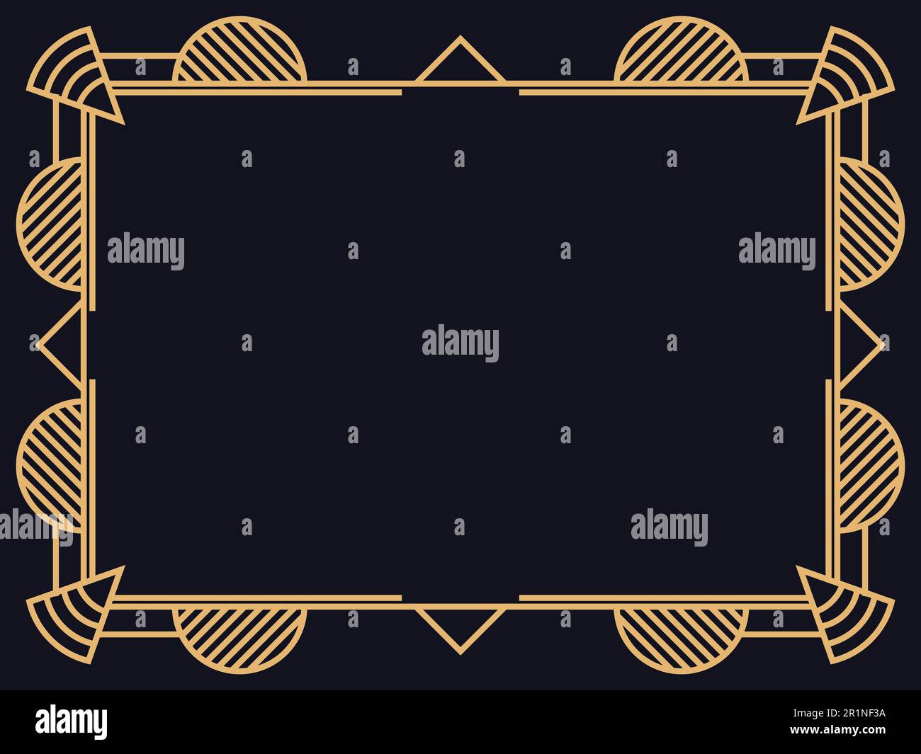 Art deco frame. Vintage linear border. Design a template for ...