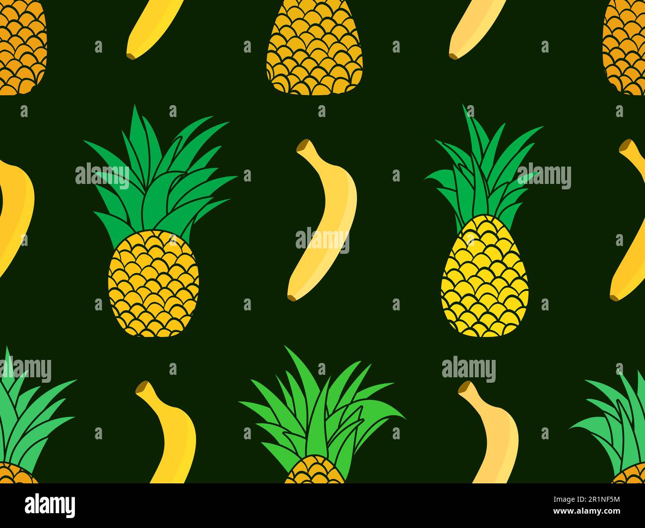 Background pineapples bananas pattern Stock Vector Images - Alamy