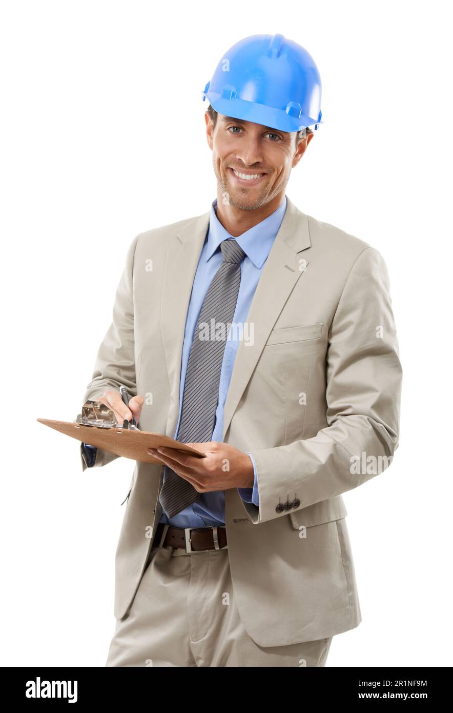 The inspection looks great. Studio portrait of a handsome young ...