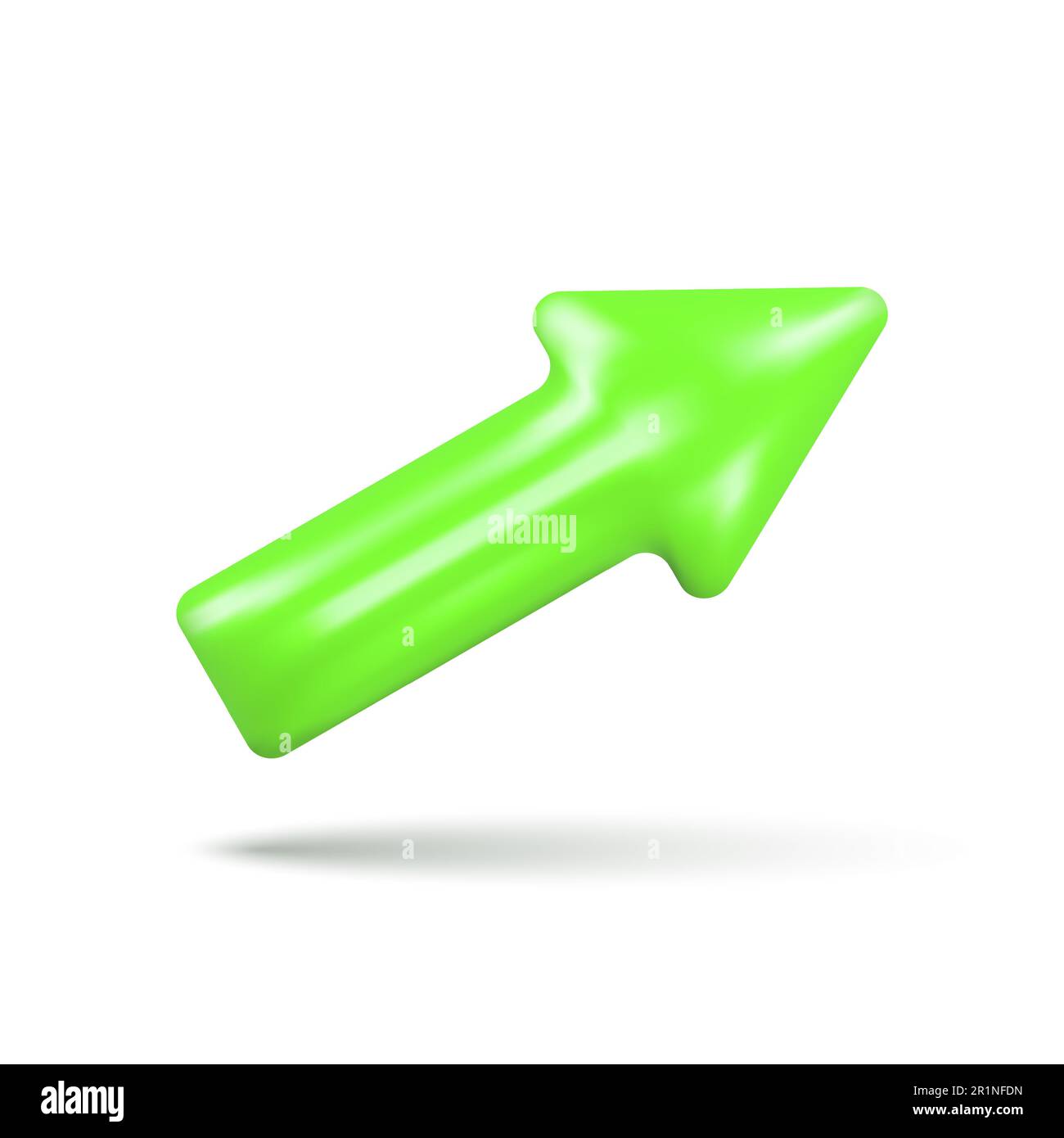 Inflate 3d realistic green arrow isolated on white background. Move up ...
