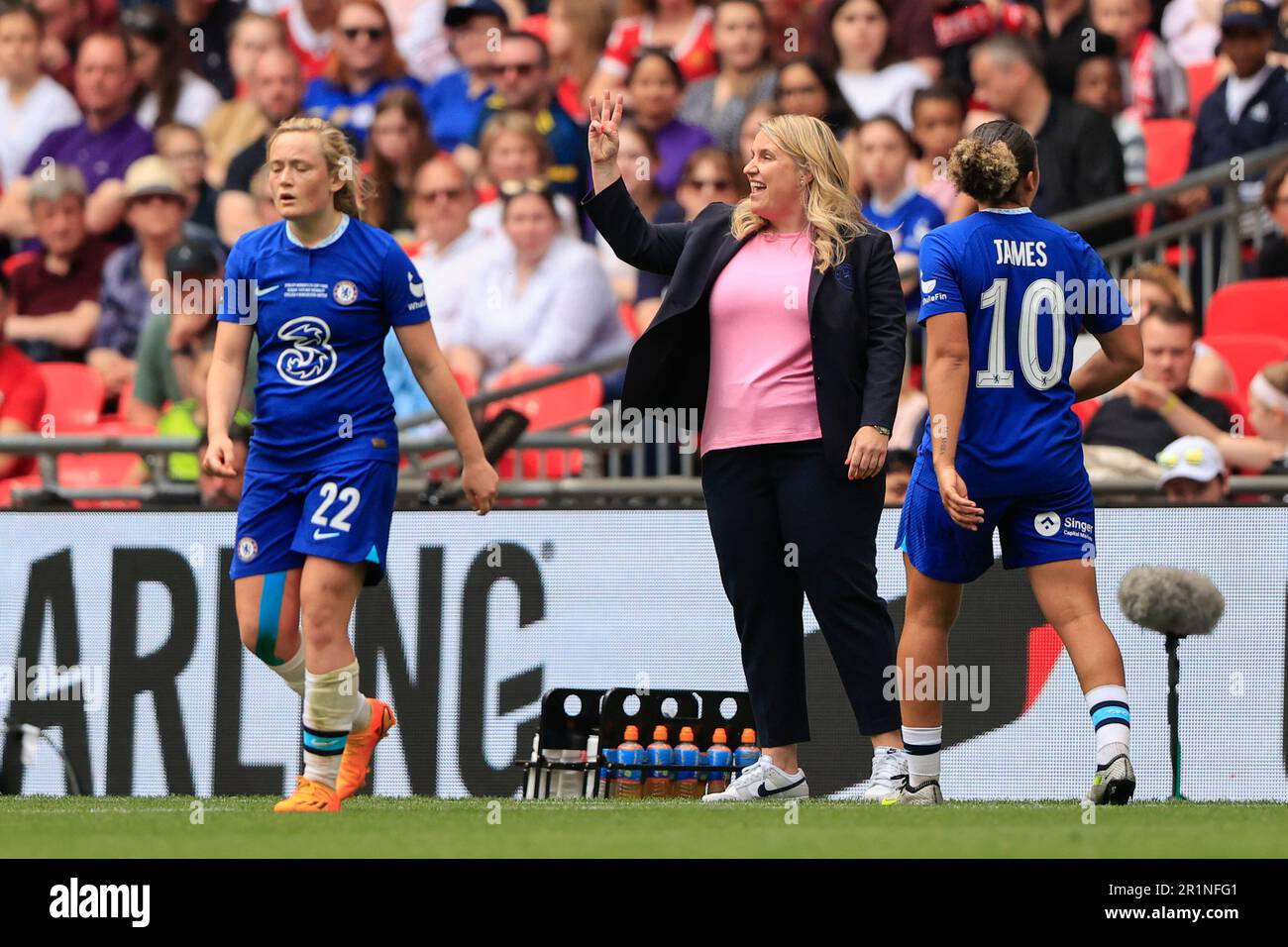 Emma Hayes the Chelsea Manager on the sidelines during the Vitality ...