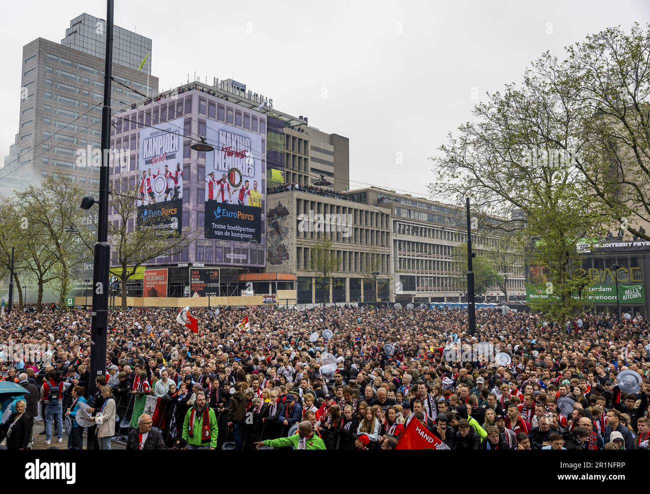 ROTTERDAM - Football fans on the Coolsingel prior to the ceremony of ...