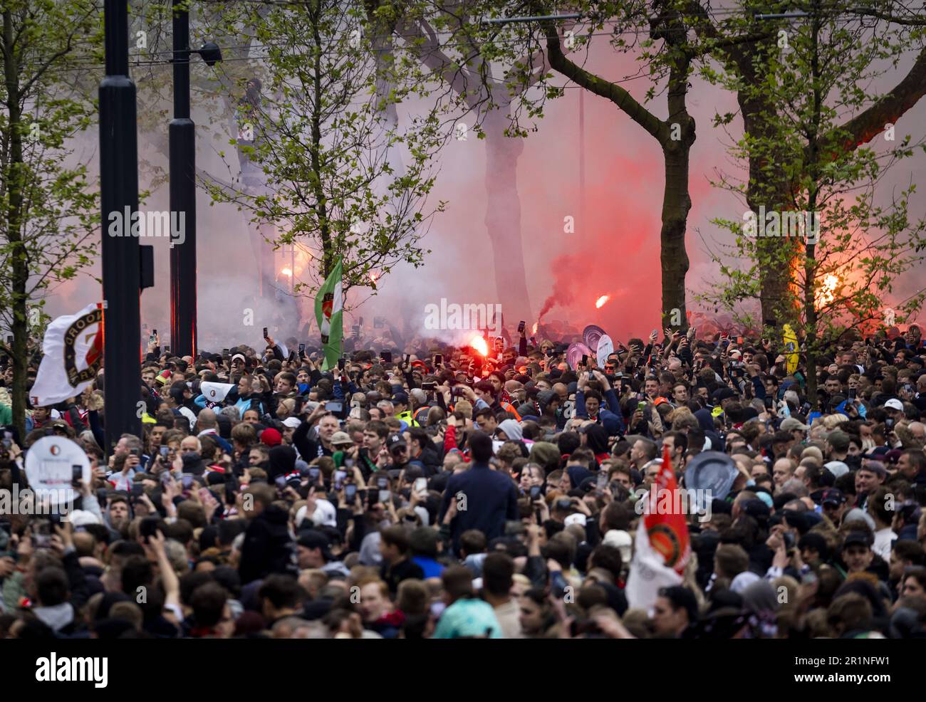 ROTTERDAM - Football fans on the Coolsingel prior to the ceremony of ...