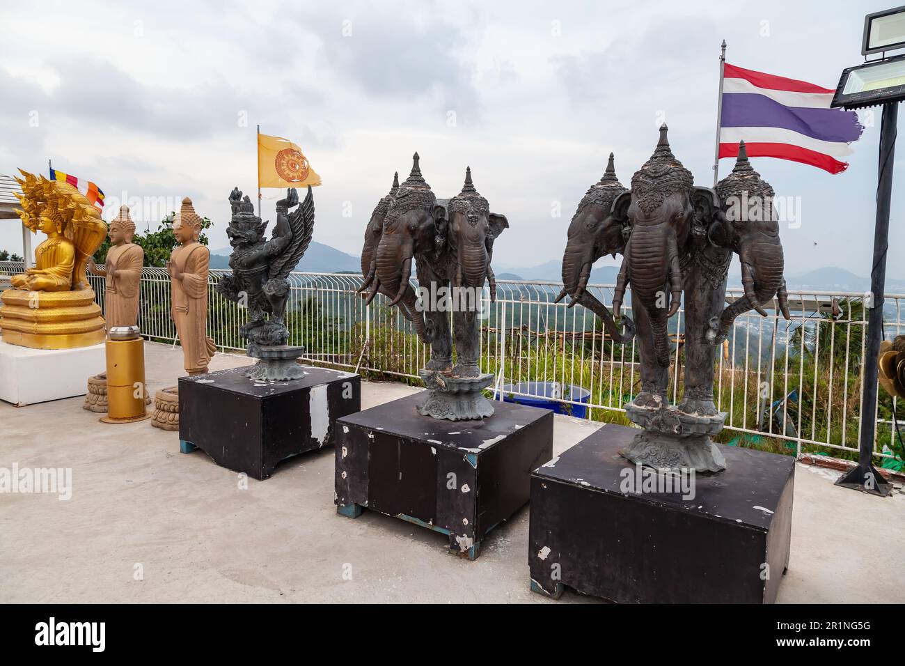 Statues of the three-headed elephant Airavata, the king of all ...