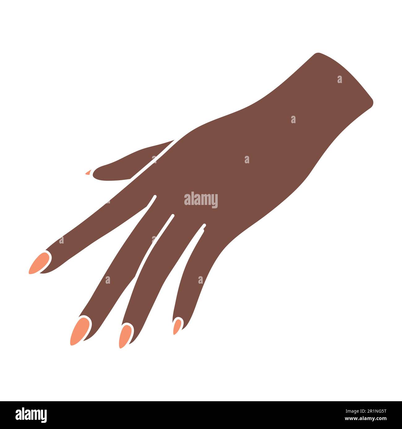 Female hand pose. Arm of a black woman. Reaches for something with the ...