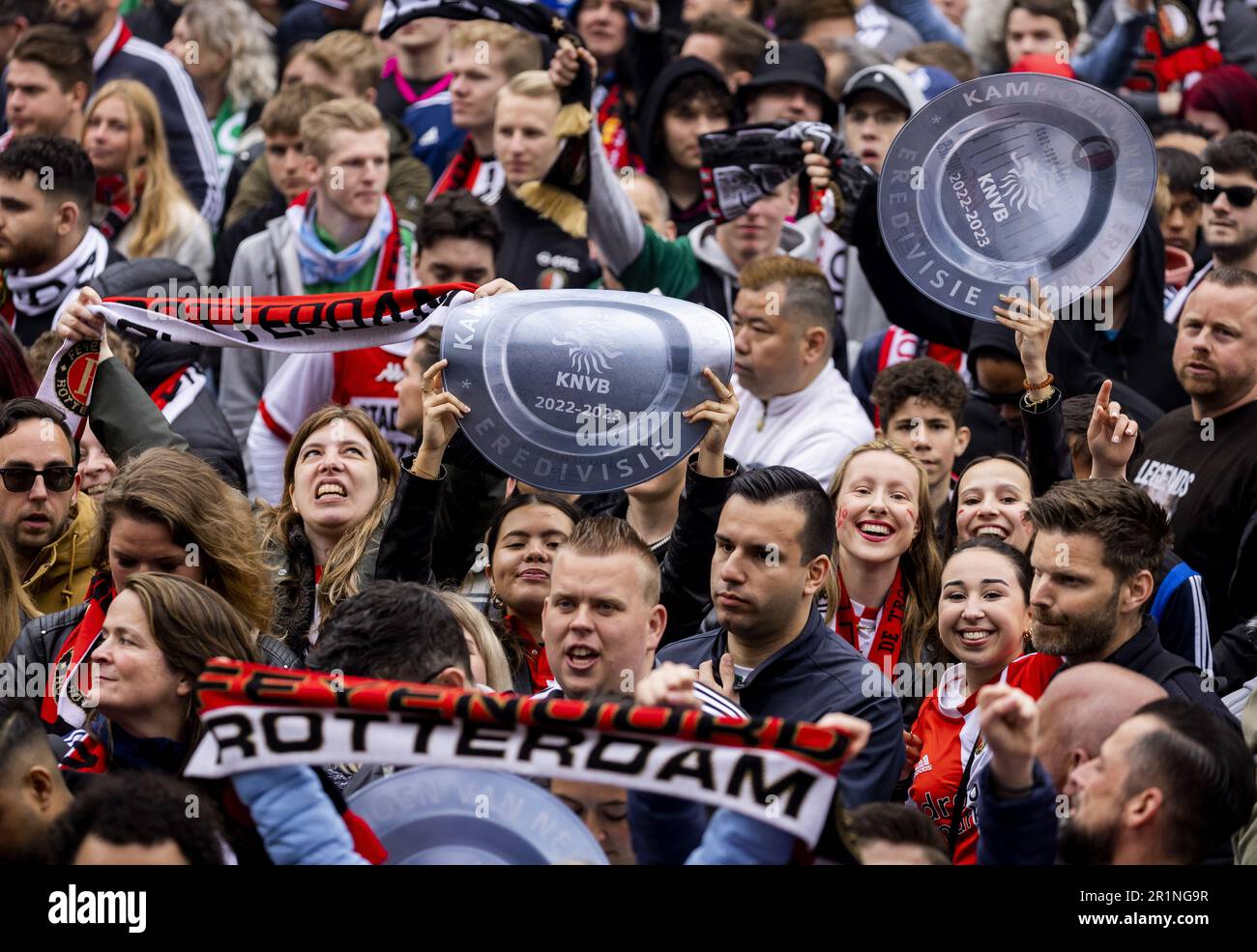 ROTTERDAM - Football fans on the Coolsingel prior to the ceremony of ...