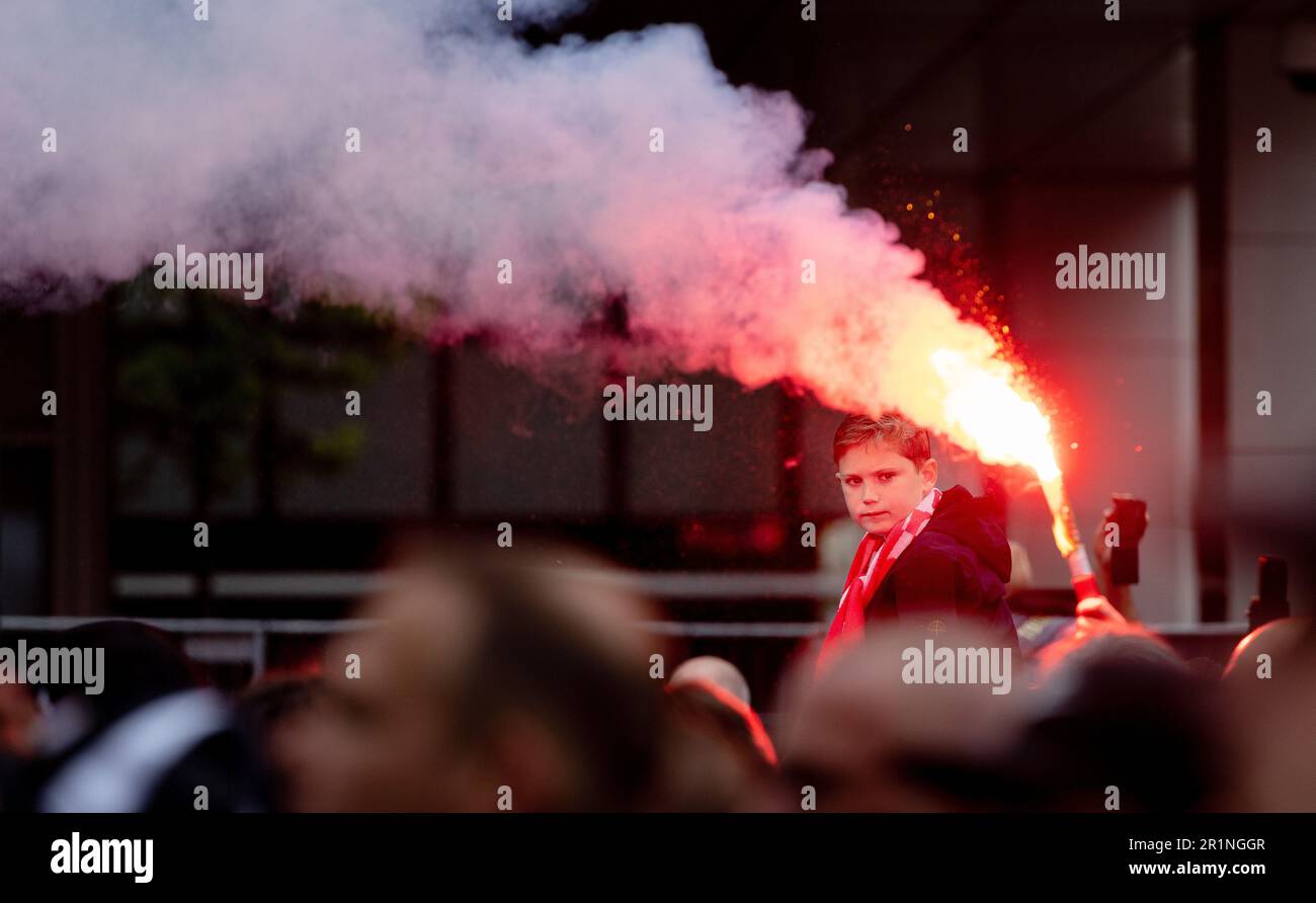 ROTTERDAM - Feyenoord fans at the Weena. The Rotterdam football club ...