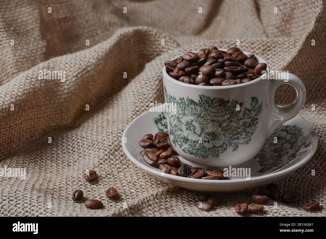 Roasted coffee beans in a Kopitiam cup Stock Photo - Alamy