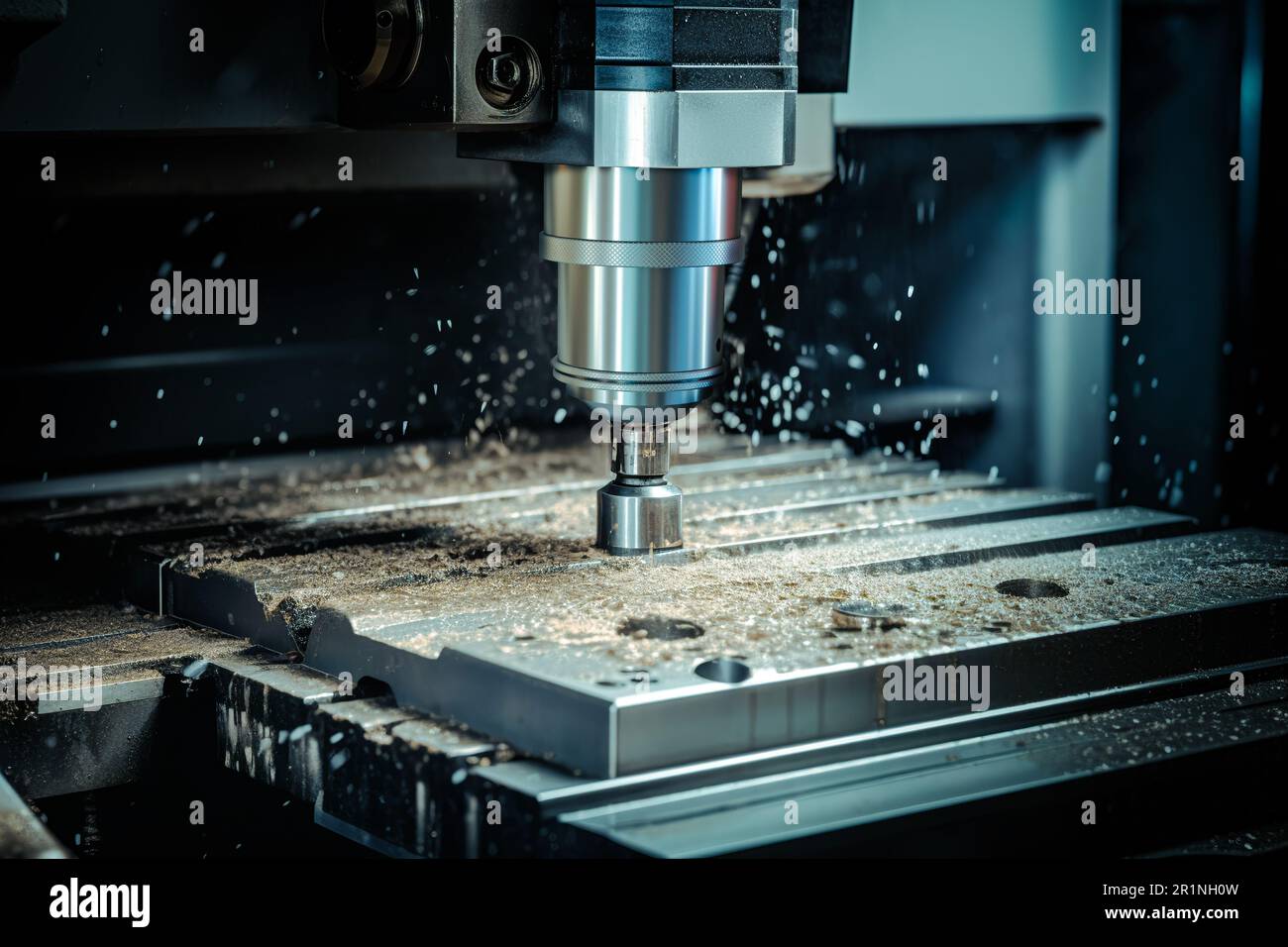 3d illustration of a cnc milling machine background Stock Photo - Alamy